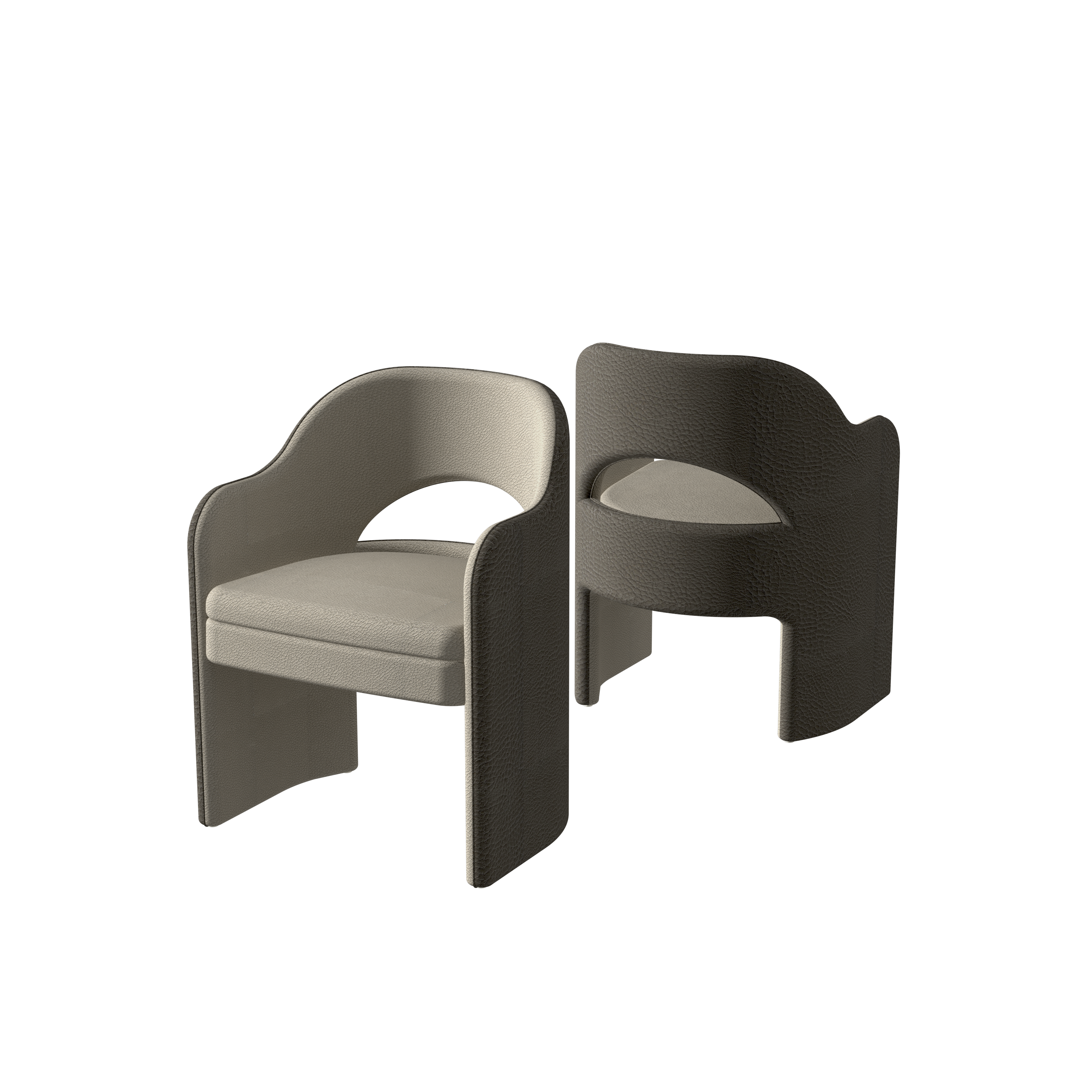Sura Dining Chair Half Back Safari - Choco