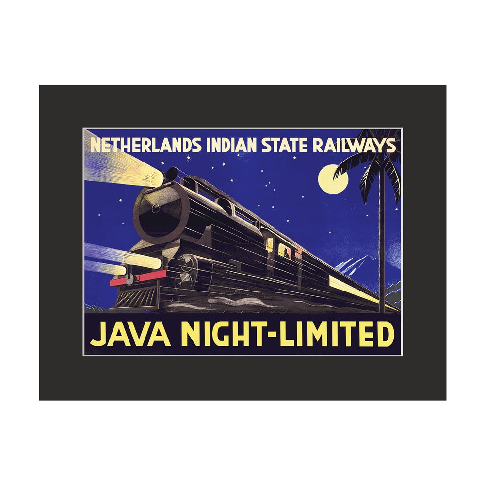 Lumikasa Art Java Night Train Poster Cardboard Frame